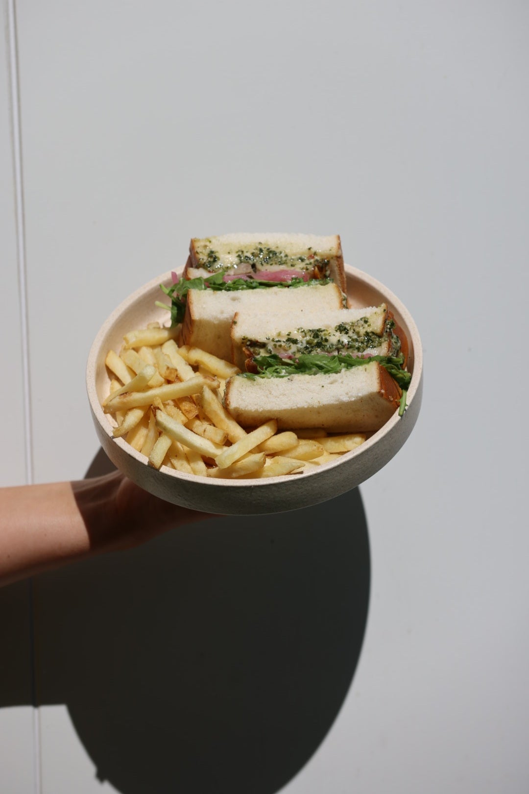 Roast Pork Sando & Fries | Next Door Espresso Tweed